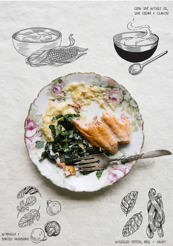 Cream-Less Corn w/Sautéed Greens and Seared Salmon from Ruffage: A ...