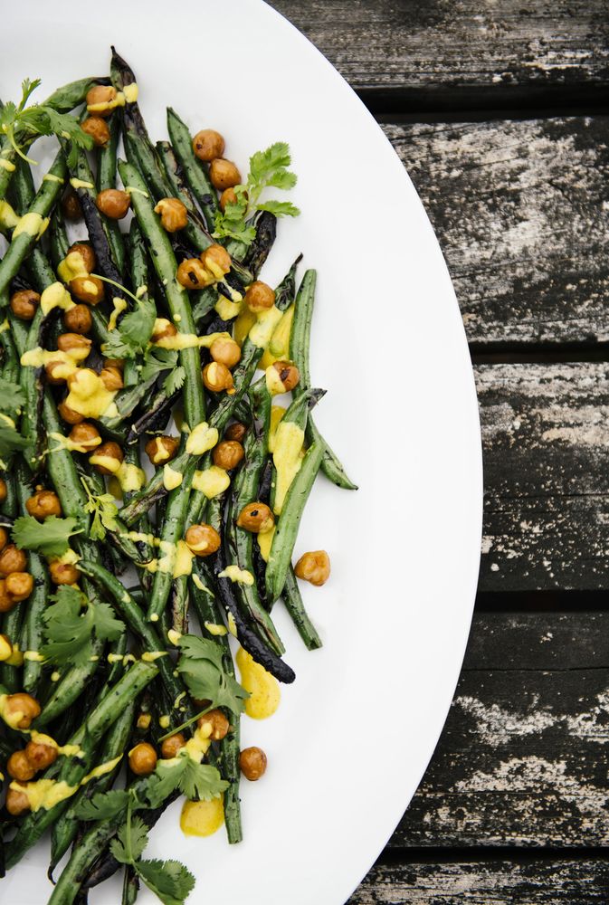 Charred Green Beans w/Crispy Chickpeas and Curry Yogurt from Ruffage: A ...