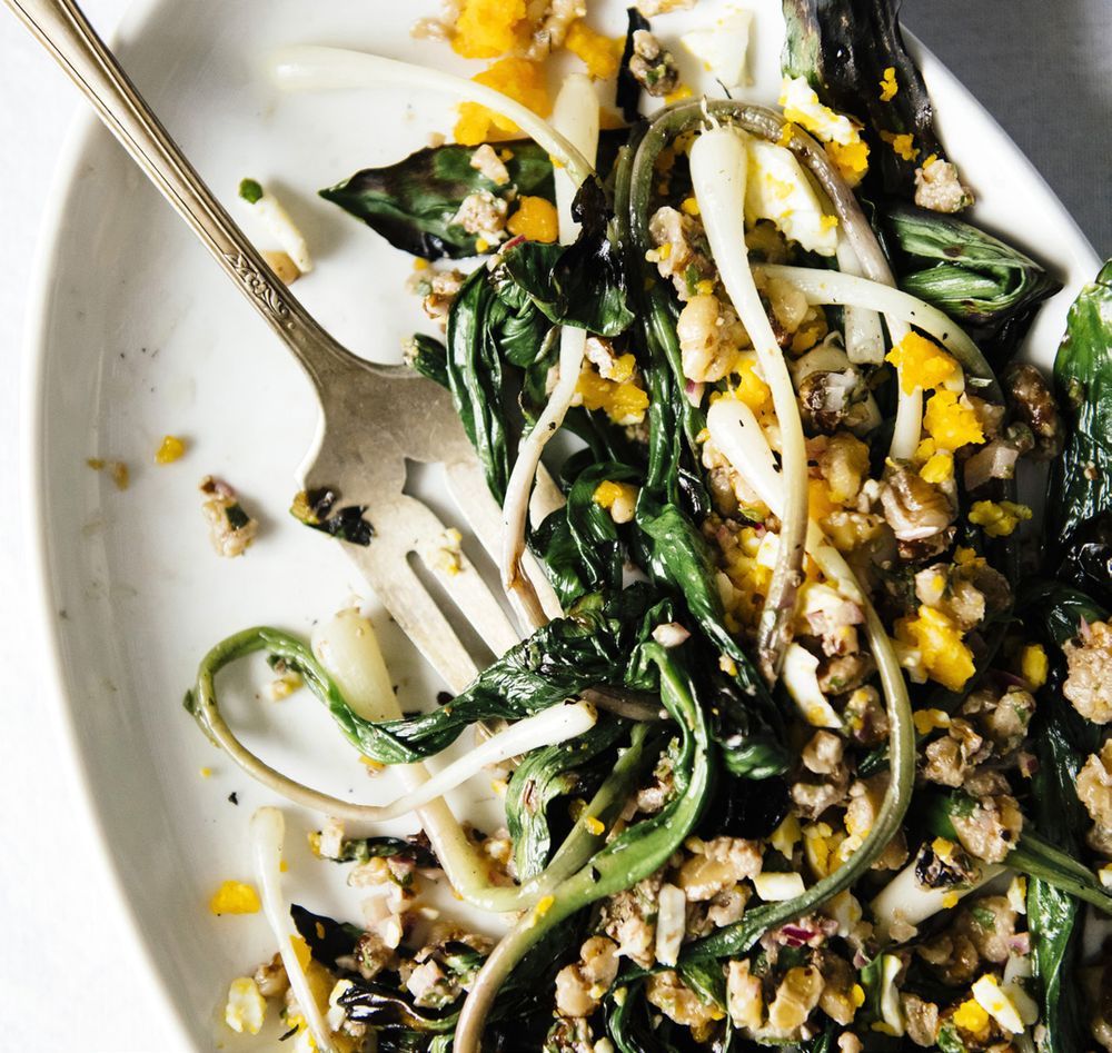 Grilled Ramps w/Parsley, Walnuts, and Hard-Boiled Egg from Ruffage: A ...