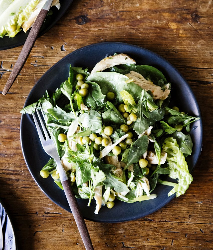 Marinated Peas w/Yesterday’s Roast Chicken, Baby Onions, and Lettuce ...