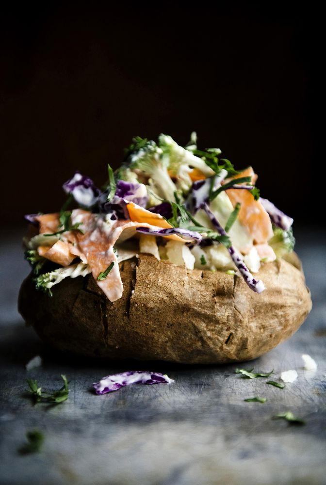 Jacket Potatoes w/Shaved Vegetable Salad and Tuna Mayo from Ruffage: A ...