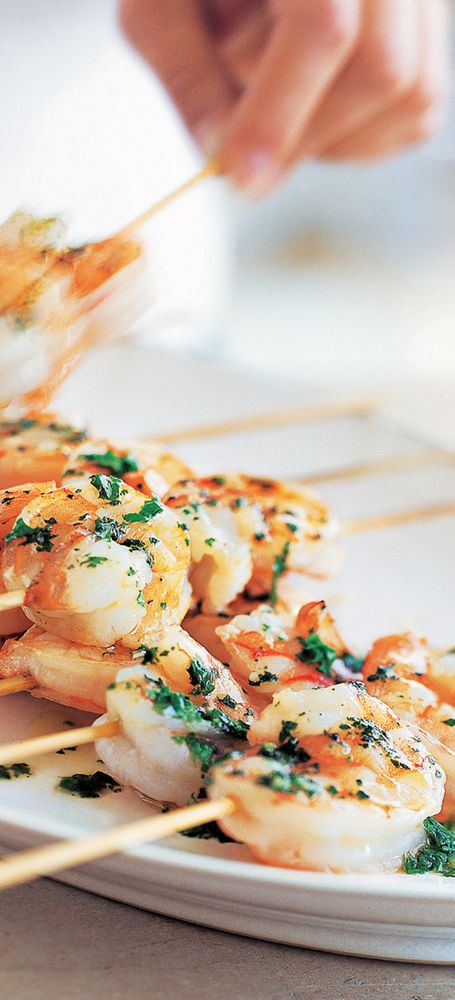 Shrimp & Basil Skewers from The Weeknight Cook by Brigit Binns