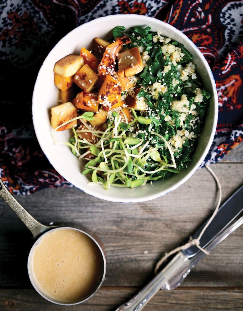 Macrobiotic Bowls with Kale Fried Rice, Tofu, and Miso Gravy from Whole ...
