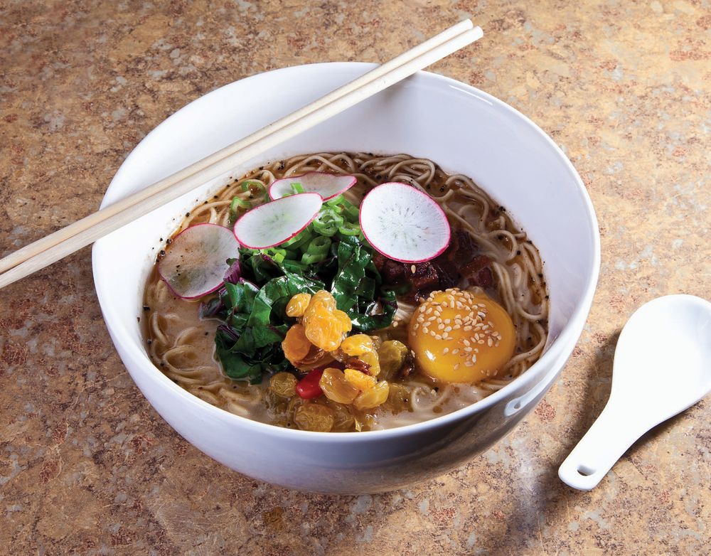 Shoyu Ramen with Lardons and Pickled Golden Raisins from Toques in ...