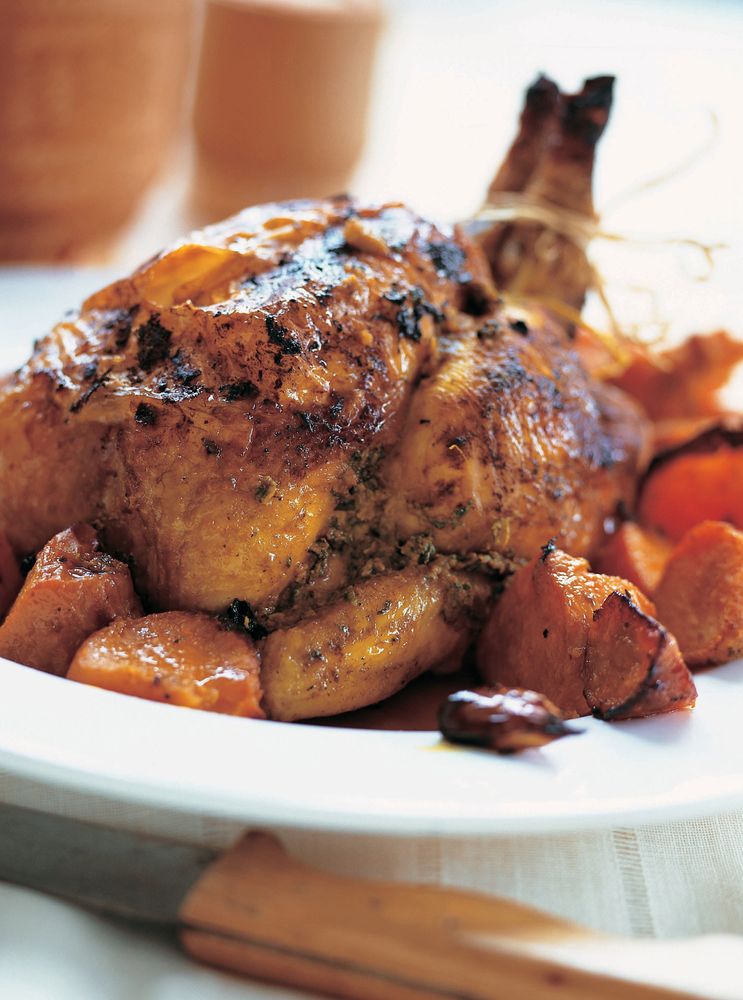 Roast Lime Chicken with Sweet Potatoes from Thai Food and Cooking by ...