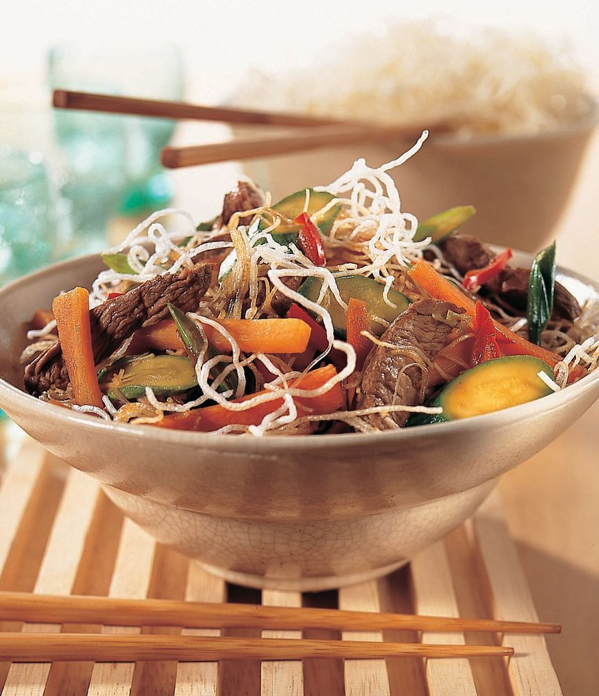 Thai Crispy Noodles with Beef from Thai Food and Cooking by Judy ...