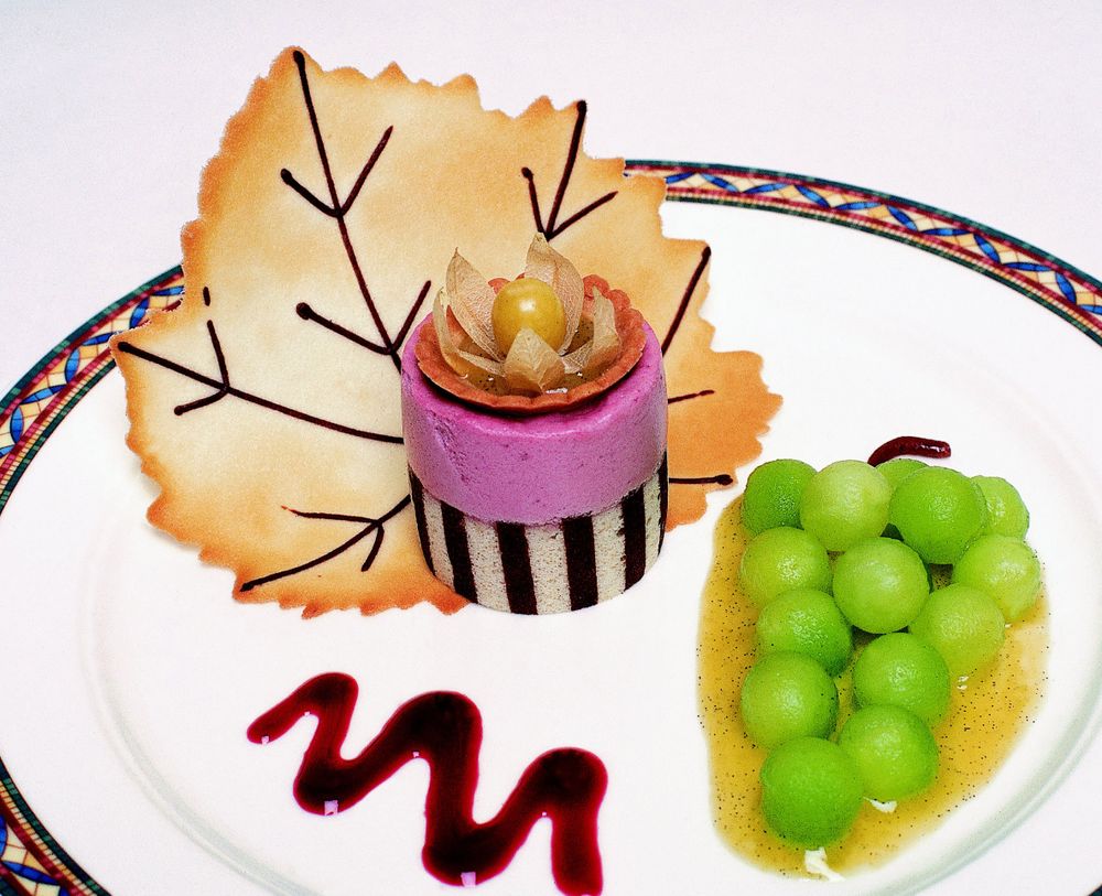 Caramel-Centered Milk Chocolate Mousse with Black Currant Sauce from ...