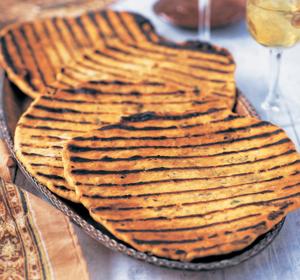 Spiced gram flour flat bread from The Complete Indian Regional Cookbook ...