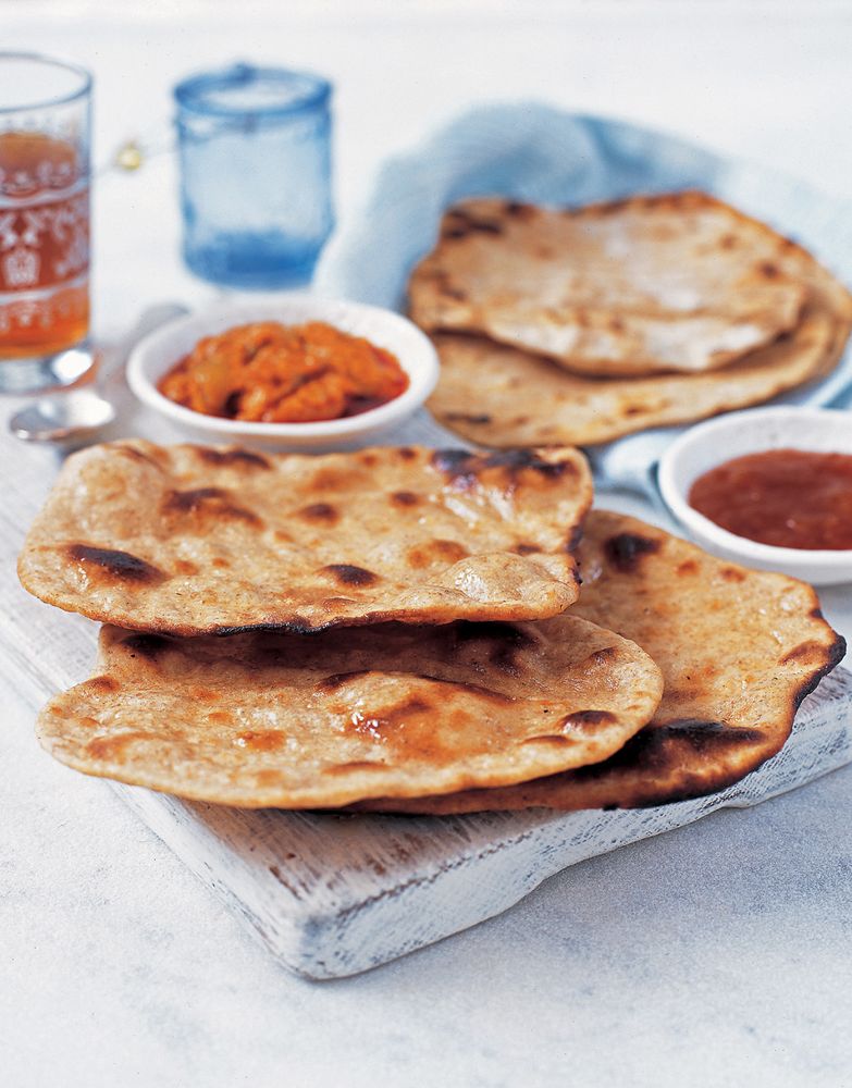 Griddle-roasted wholemeal flat breads from The Complete Indian Regional ...