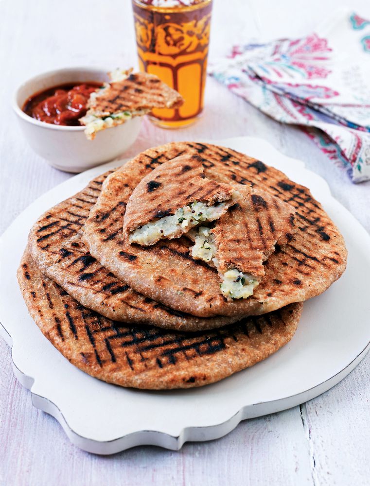 Spiced potato-filled flaky bread from The Complete Indian Regional ...