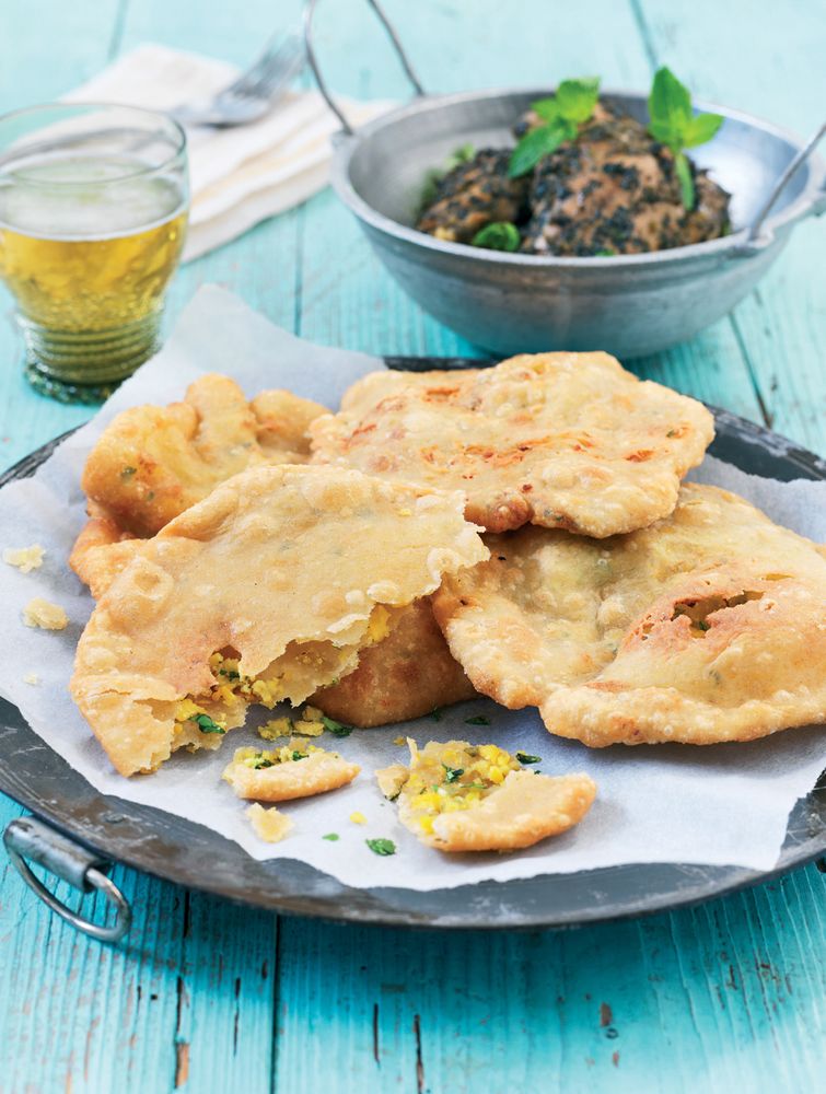 Deep-fried stuffed bread from The Complete Indian Regional Cookbook ...