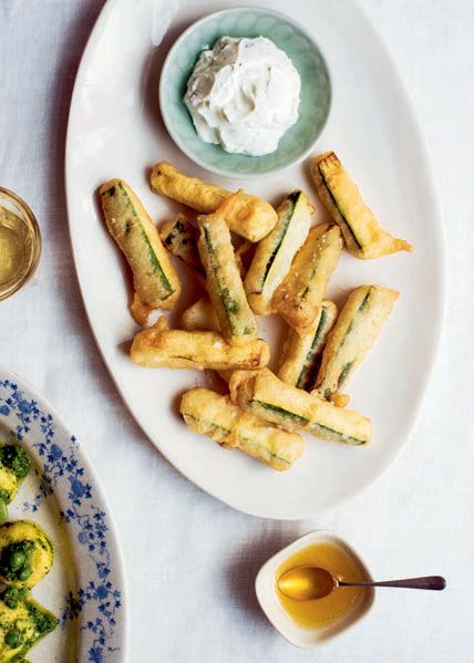 Courgette fritti with goat’s cheese and truffle honey from The Flexible ...