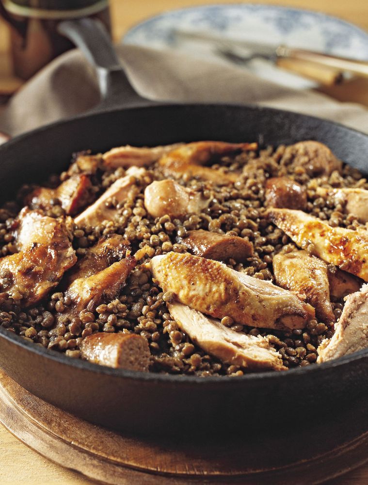Grey Partridge with Lentils and Sausage from The Lentil Cookbook by ...