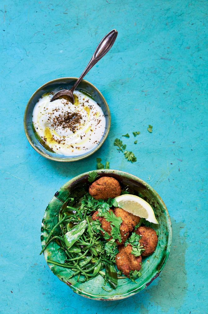 Crab Falafel with Labneh and Sea Vegetable Salad from The Tinned Fish ...