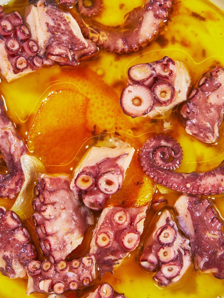 Octopus Marinated with Chili Powder & Orange Peel from Tin to Table by ...