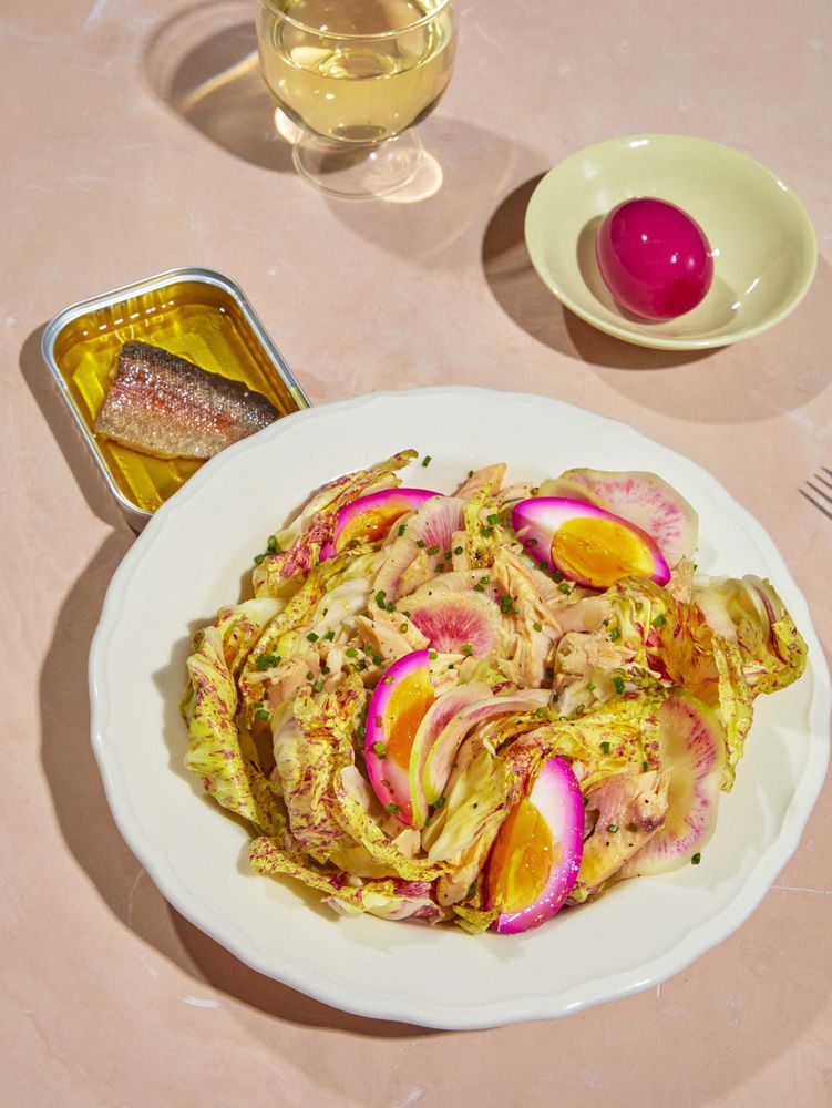 Everything Pink Salad with Castelfranco, Radishes, Beet-Pickled Eggs ...