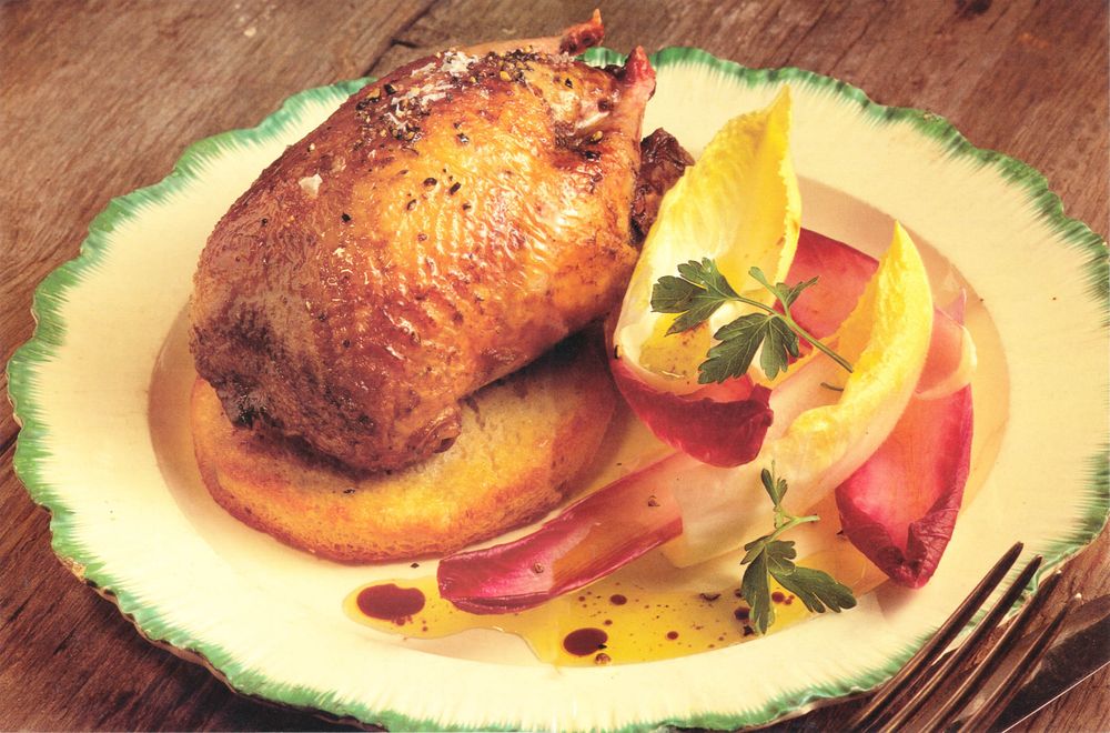 Partridge Roasted in Vine Leaves from Two Fat Ladies: Gastronomic ...